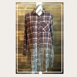 ODDY | Tops | Ombr Style Button Down Shirt Dress | Poshmark